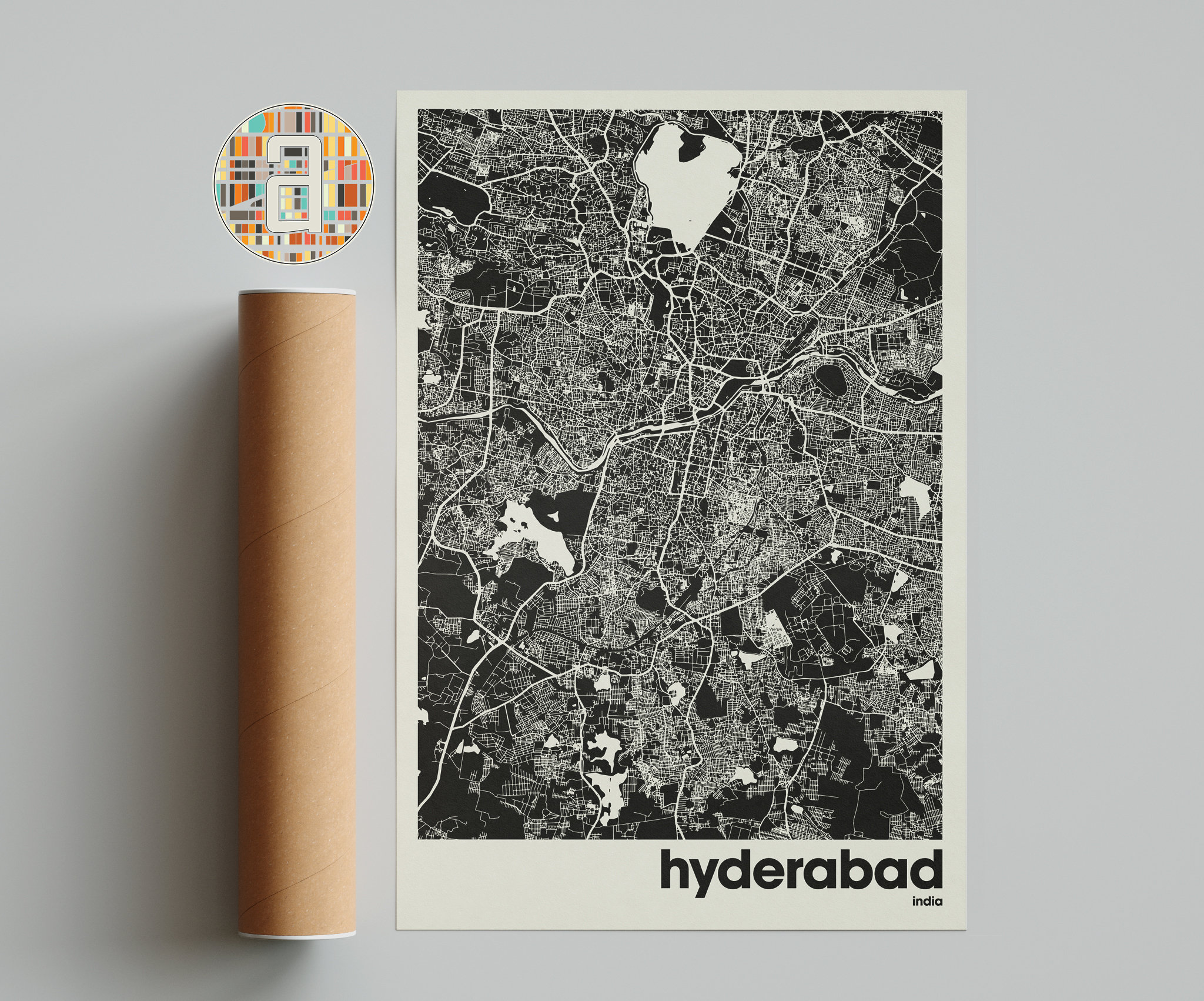 Hyderabad, City Map, India City Map, Minimalist City Map, Modern City ...