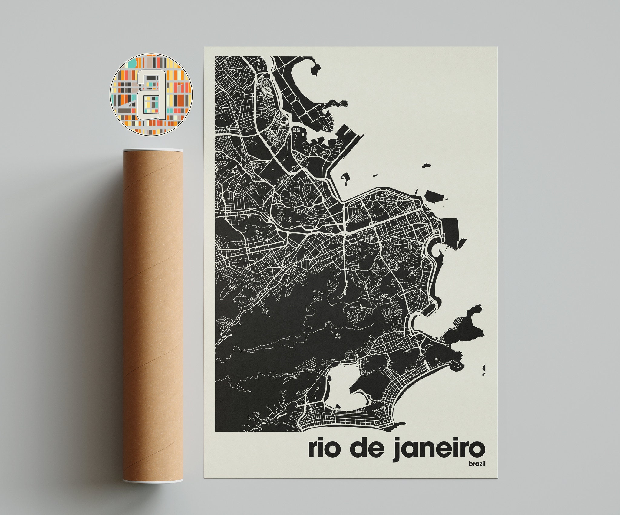 Rio De Janeiro City Map, Brazil City Map, Minimalist City Map, Modern ...