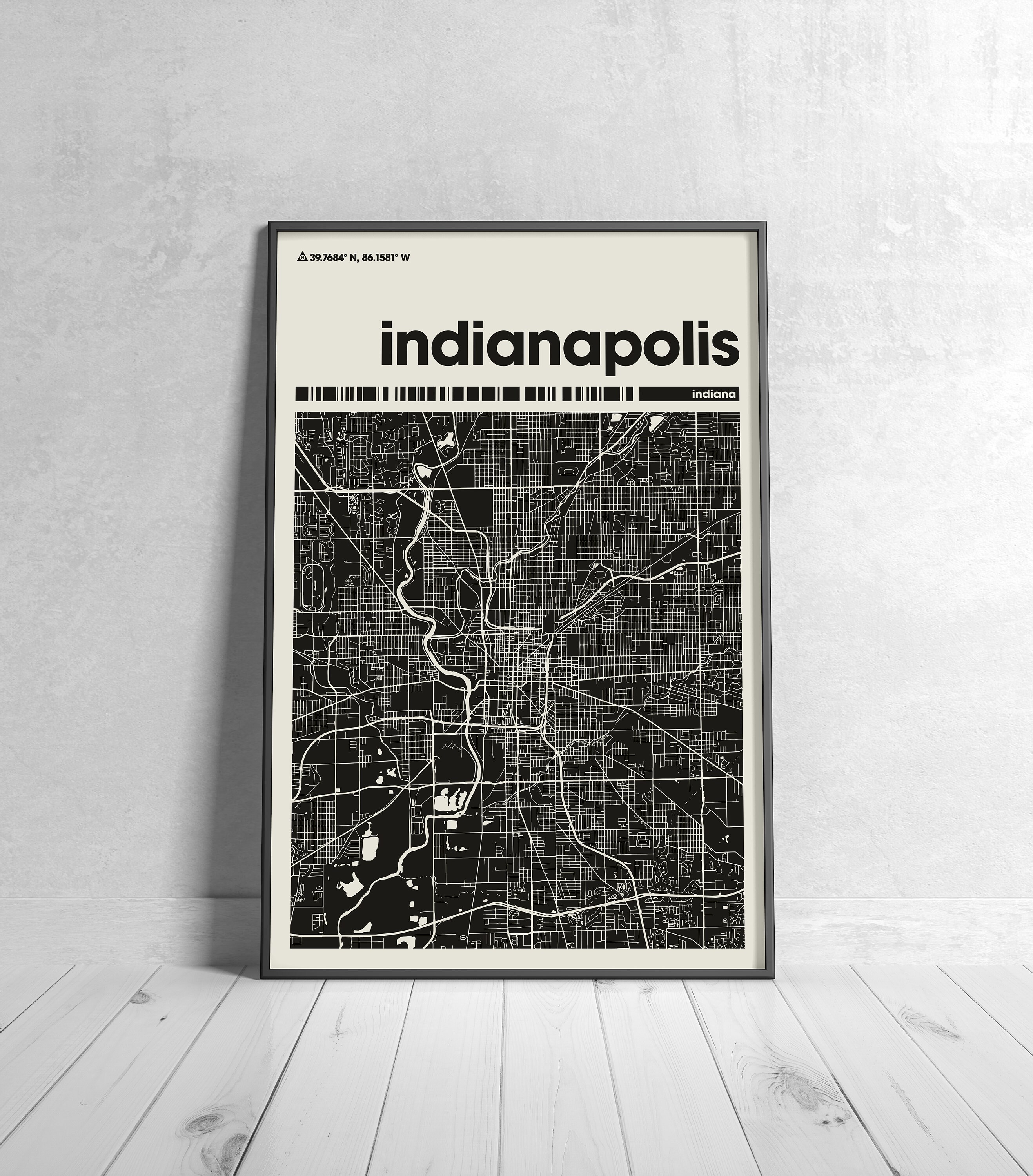 Indianapolis City Map, Indiana City Map, Minimalist City Map, Modern ...
