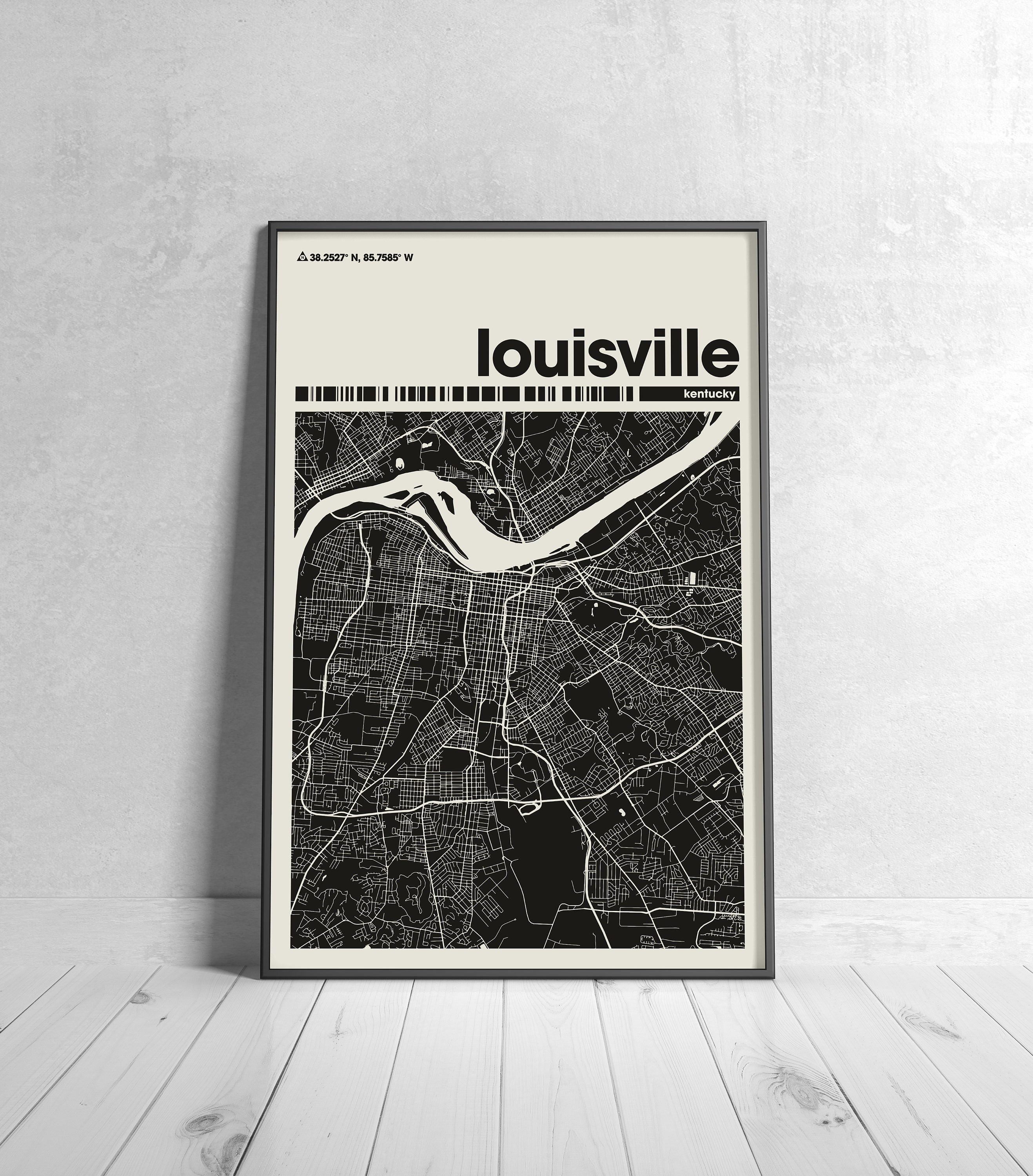 Louisville City Map, Kentucky City Map, Minimalist City Map, Modern ...