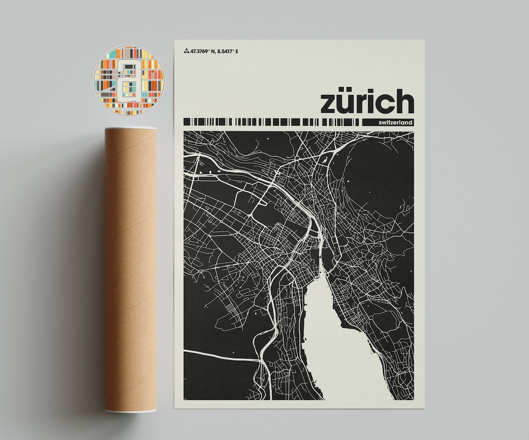Mapa de la ciudad de Zúrich, mapa de la ciudad de Suiza, mapa de la ...