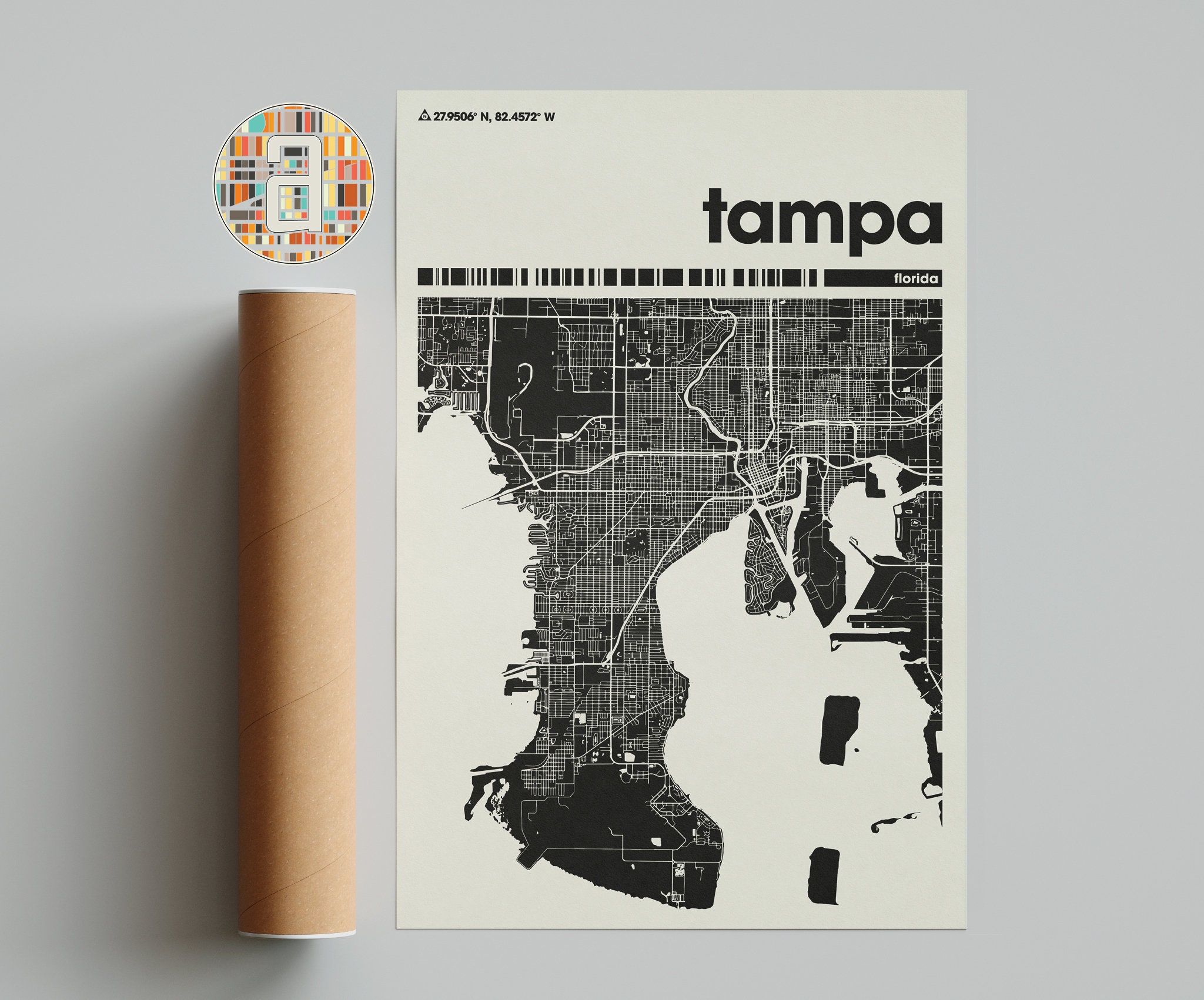 Tampa Map, Tampa Map Print, Minimalist Map, Florida Print, Minimalist ...