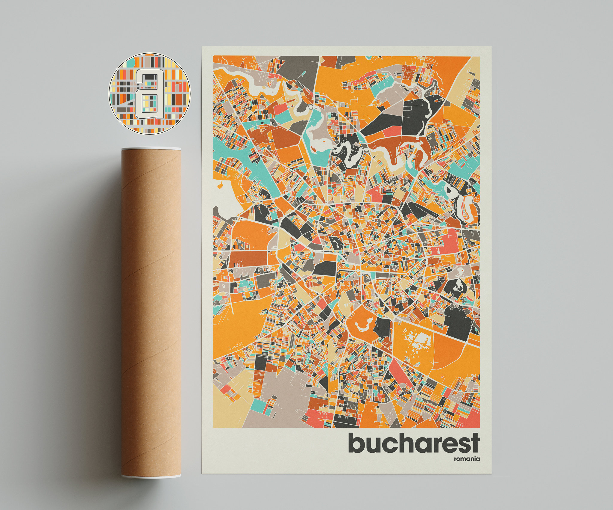 Bucharest Map Print, Colorful Map, Minimalist Bucharest Print, Romania City Map, Office Decor ...