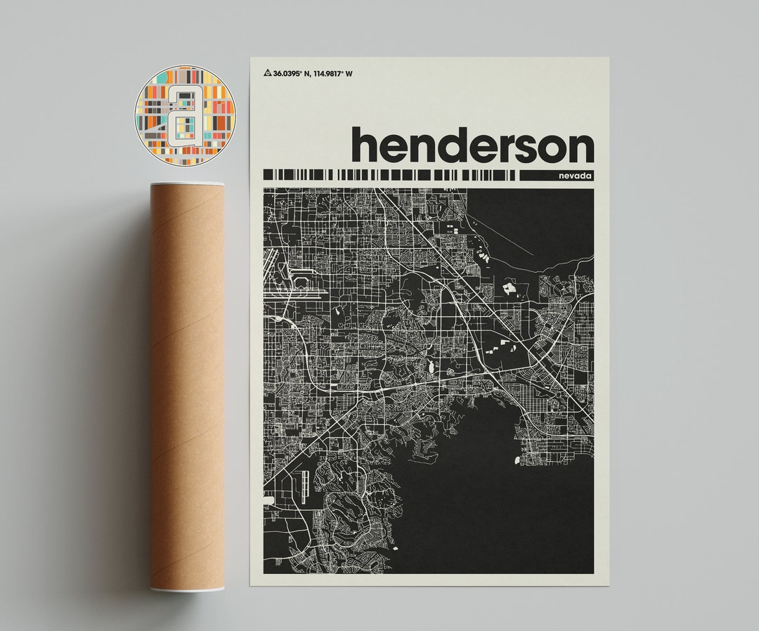 Henderson, City Map, Nevada City Map, Minimalist City Map, Modern City ...