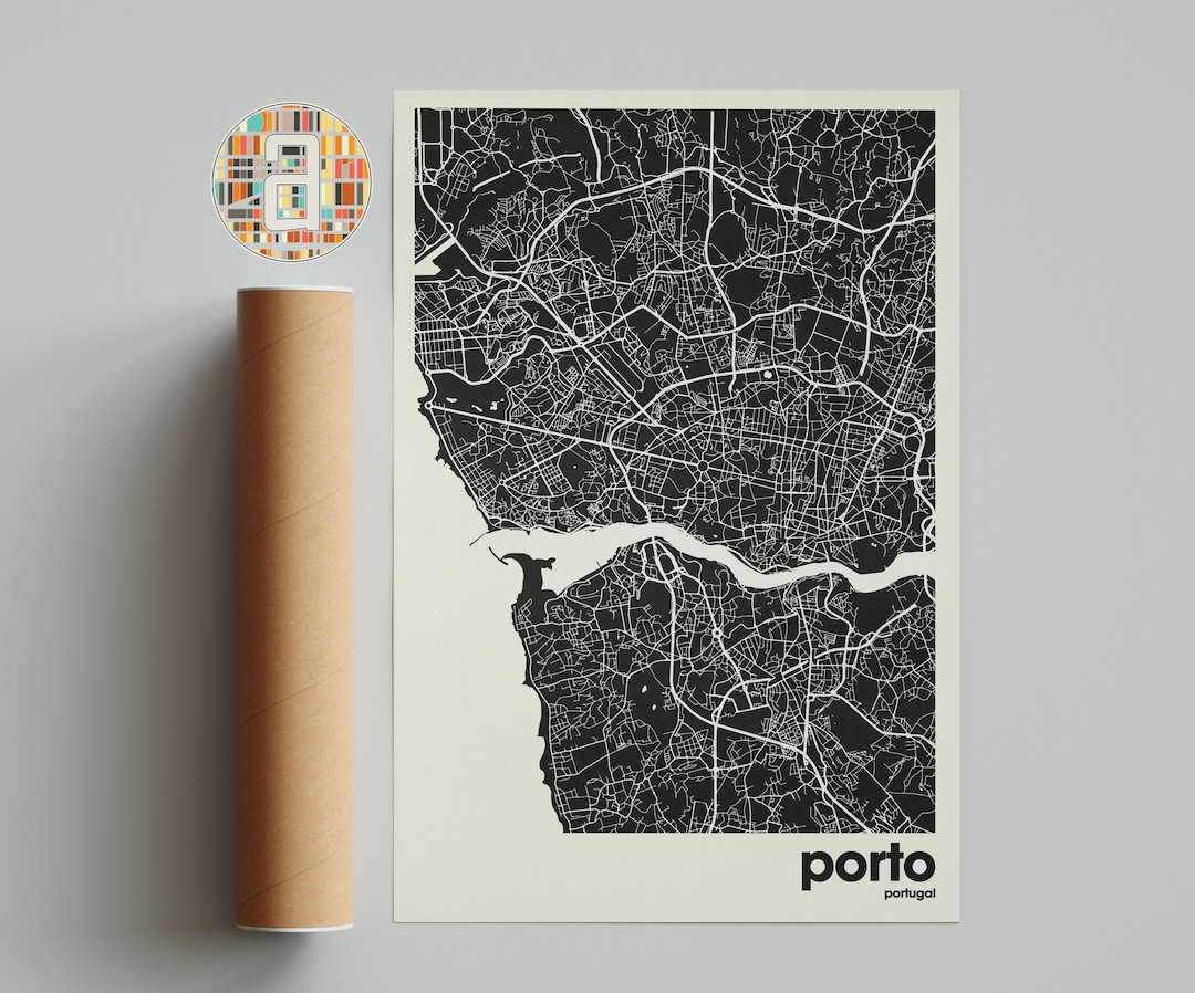 Porto Map, Porto Map Print, Minimalist Map, Portugal Print, Minimalist ...