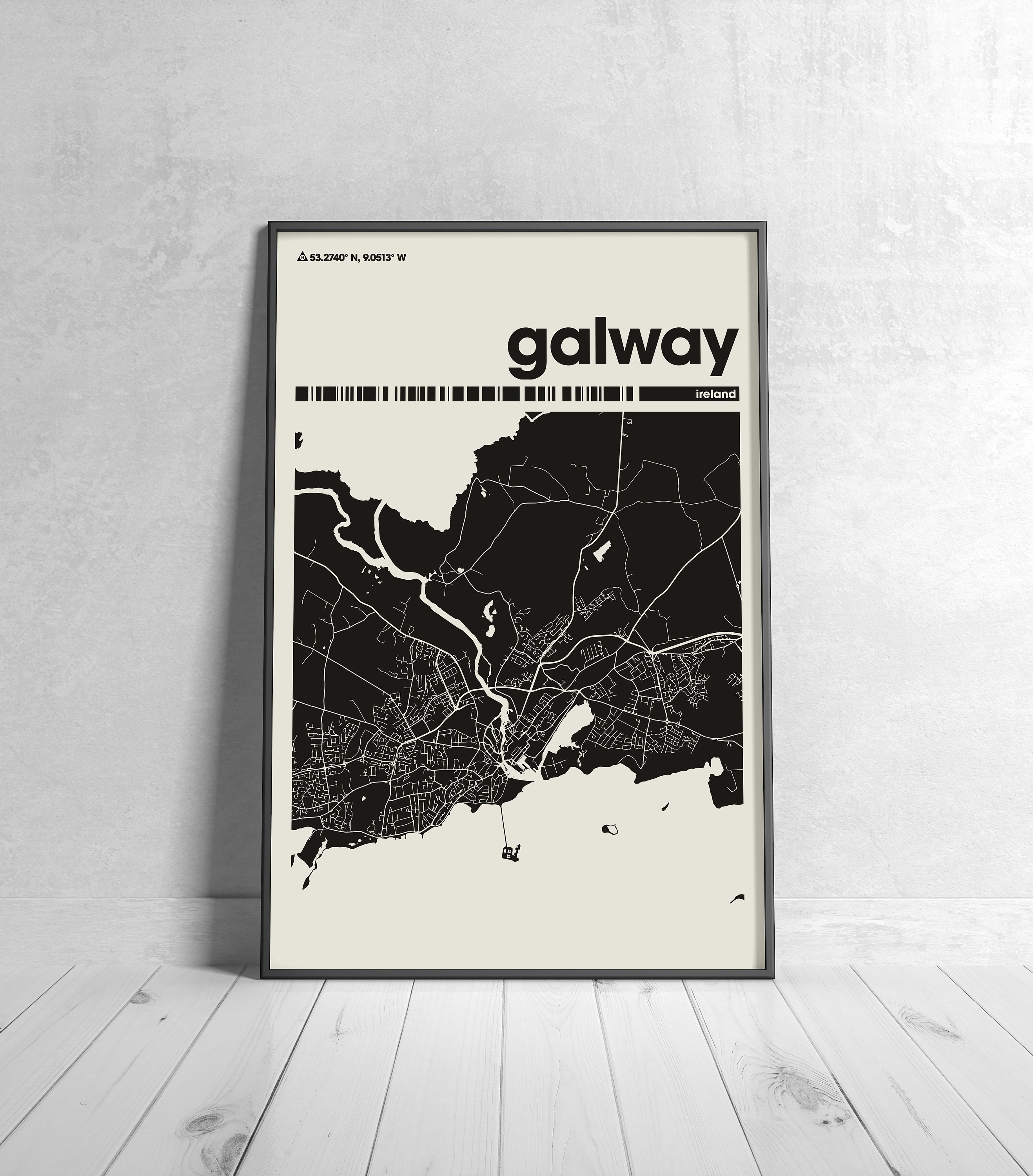 Galway, City Map, Ireland City Map, Minimalist City Map, Modern City ...