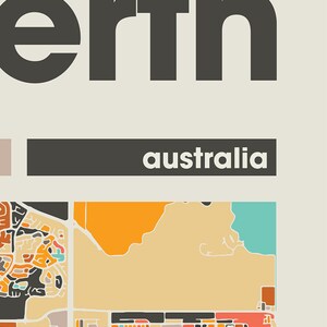 Perth Australia Map Print - Minimalist City of Perth Poster, Modern ...