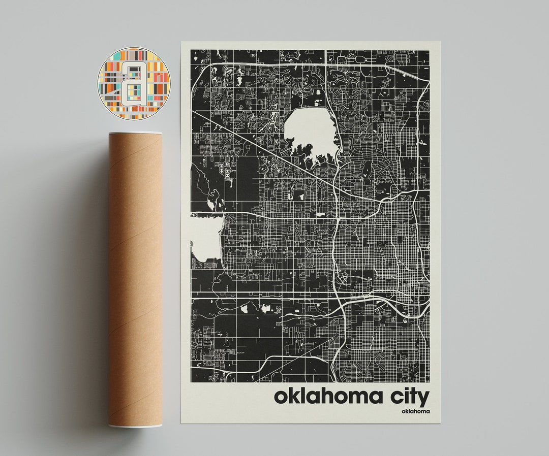 Oklahoma City Map, Oklahoma City Map Print, Minimalist Map, Oklahoma ...