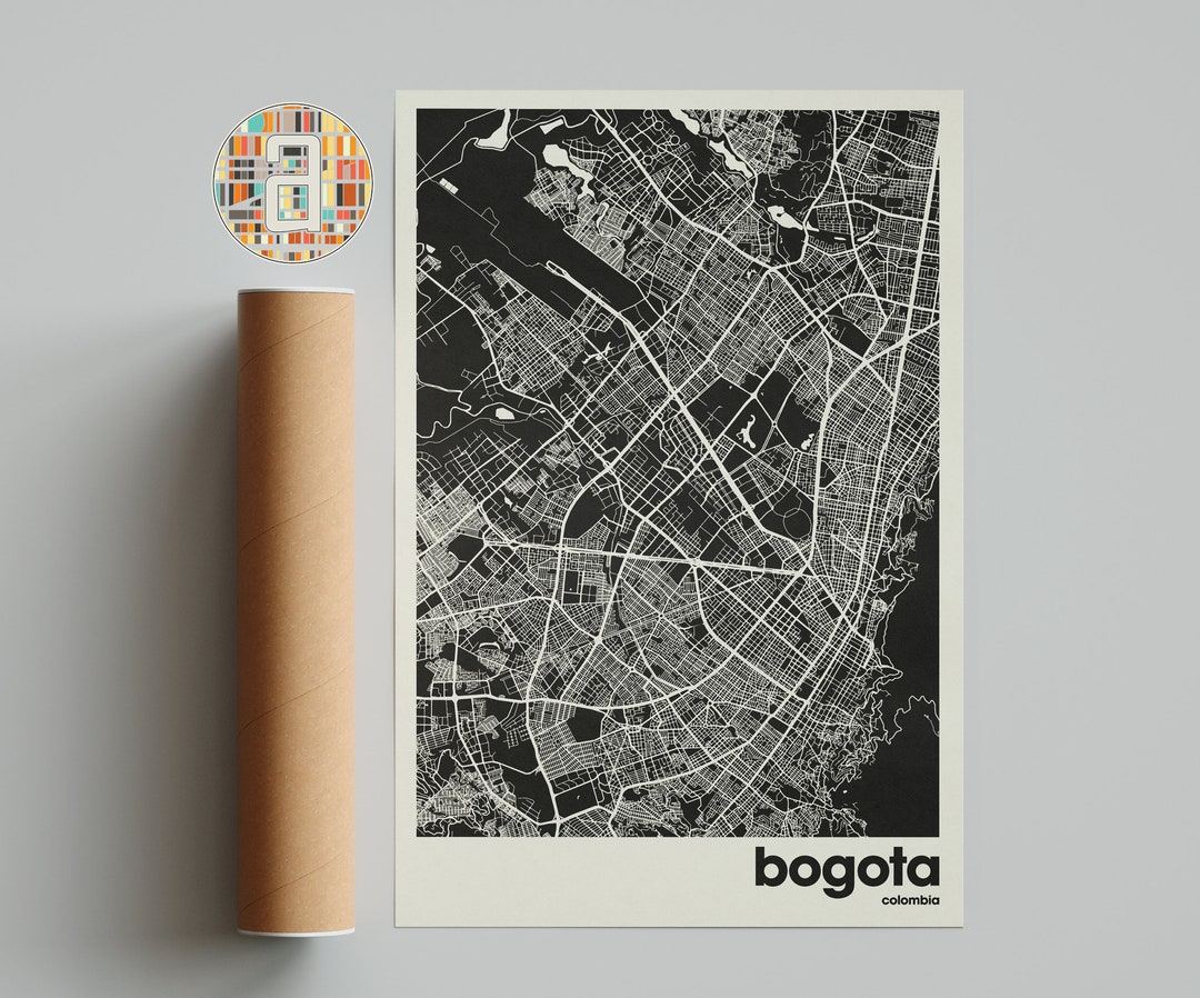Bogota Map, Bogota Map Print, Minimalist Map, Colombia Print ...