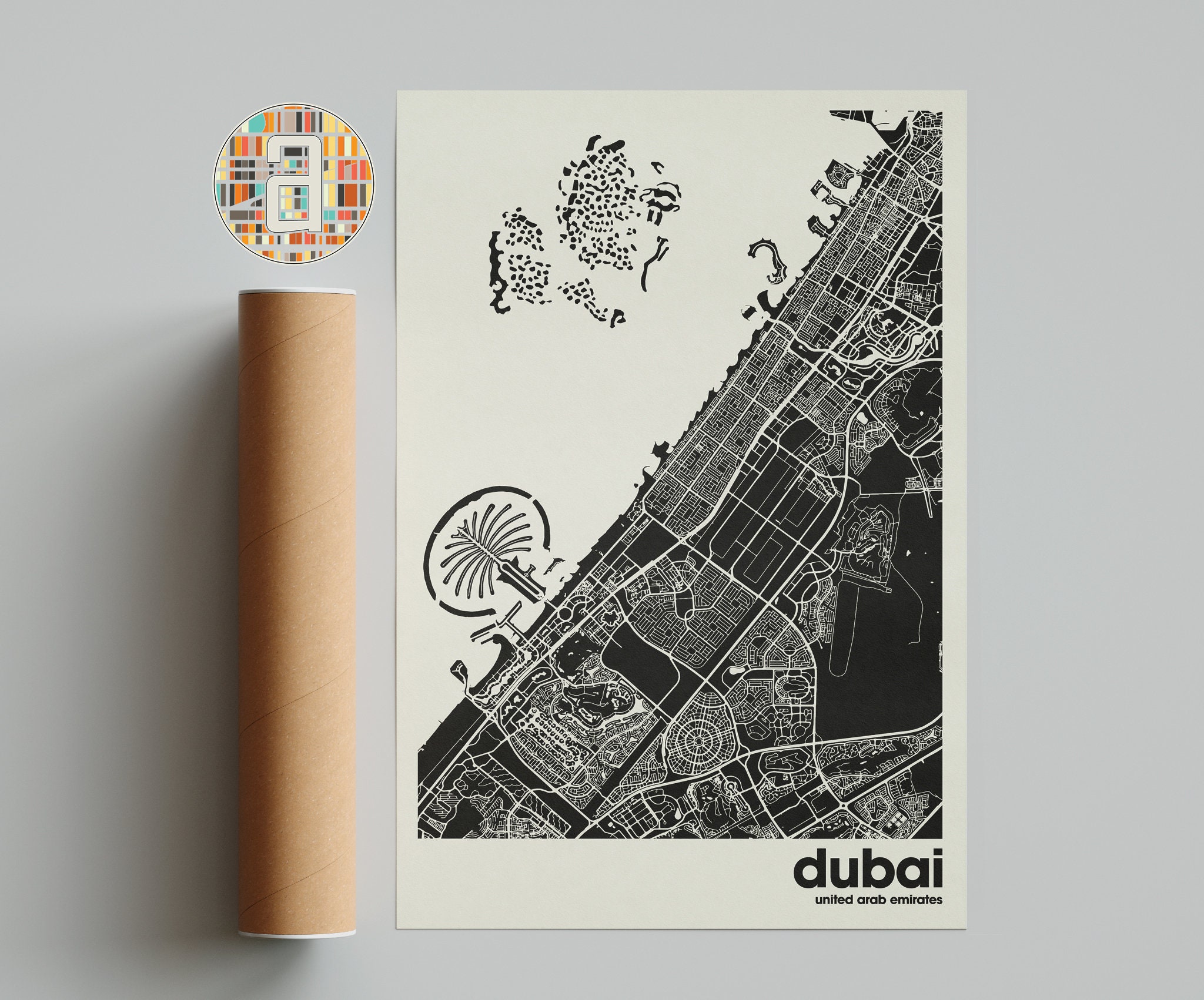 Dubai Map, Dubai Map Print, Minimalist Map, UAE Print, Minimalist Decor ...