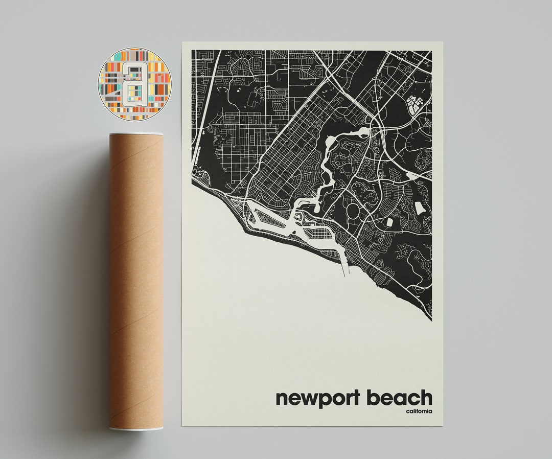 Newport Beach City Map, California City Map, Minimalist City Map ...