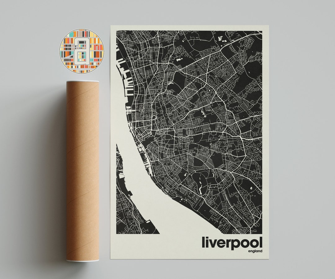 Liverpool Map, Liverpool Map Print, United Kingdom Minimalist Map ...