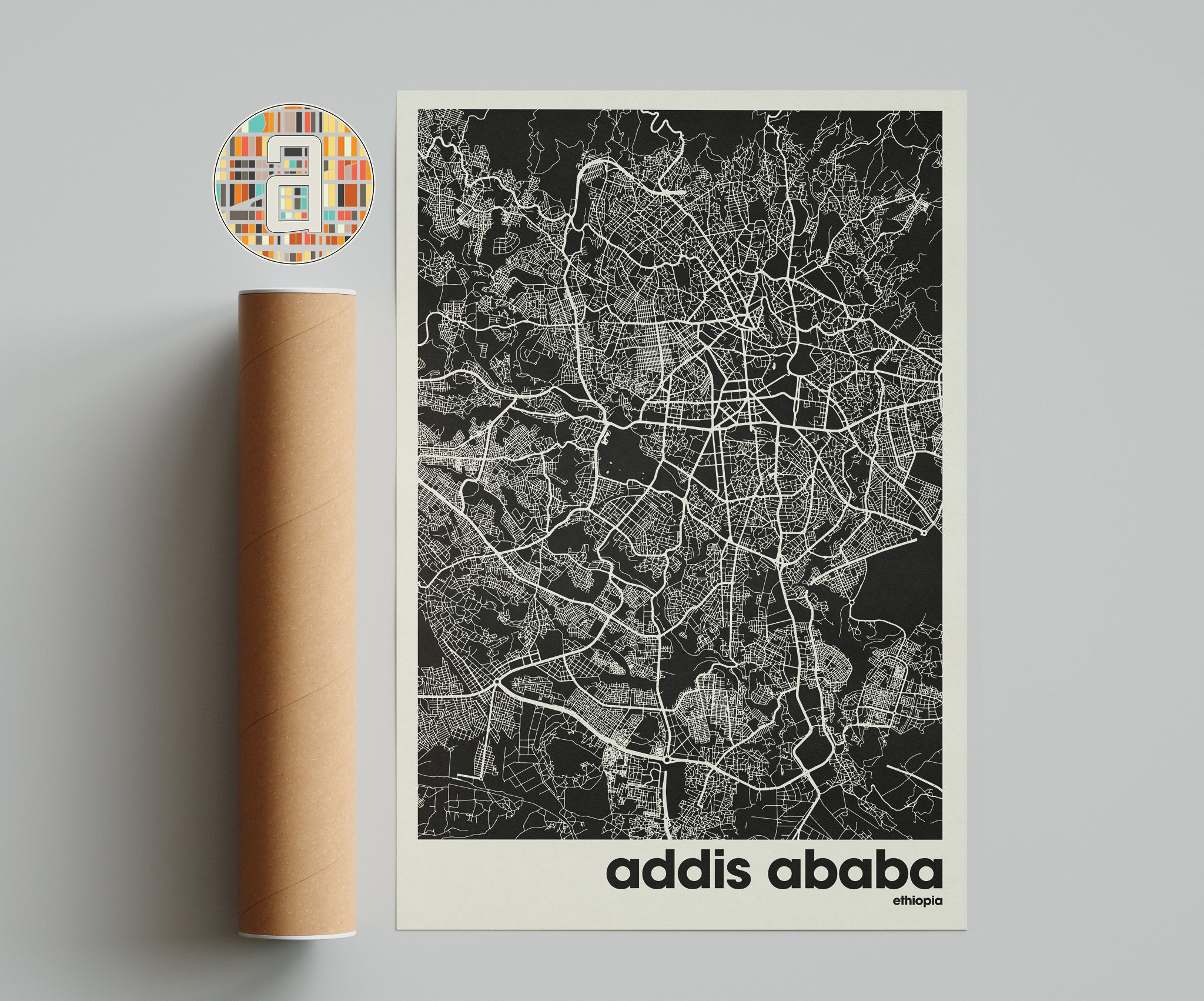 Addis Ababa Map, Addis Ababa Map Print, Minimalist Map, Ethiopia Print ...