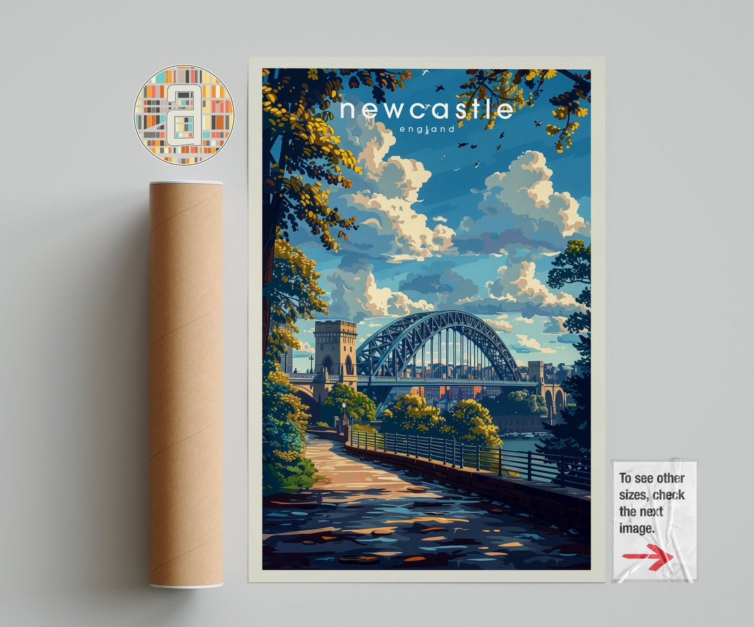 Newcastle Travel Print Wall Art England, Newcastle Poster, Birthday ...