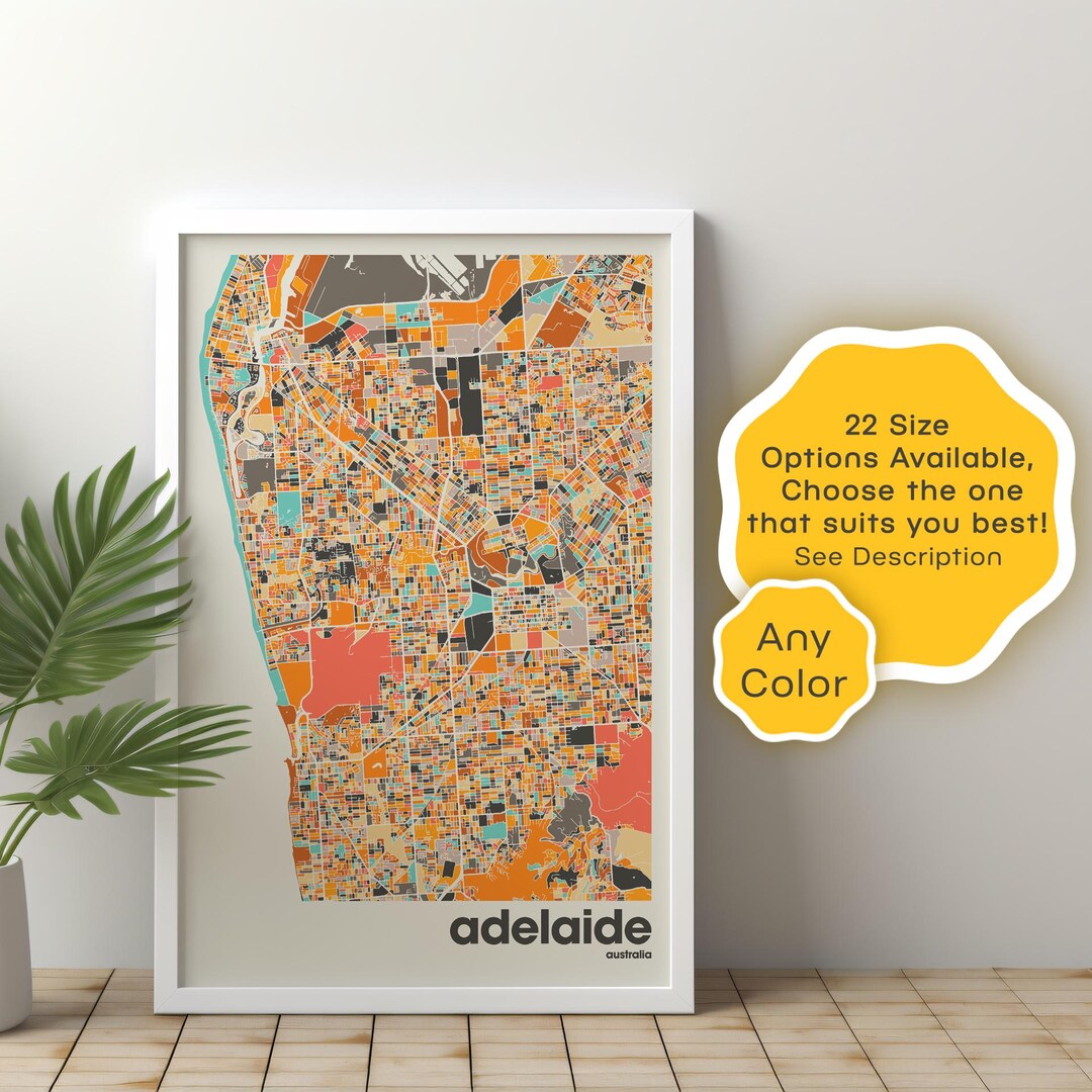 Adelaide City Map Digital Download Printable Australia Street Map ...