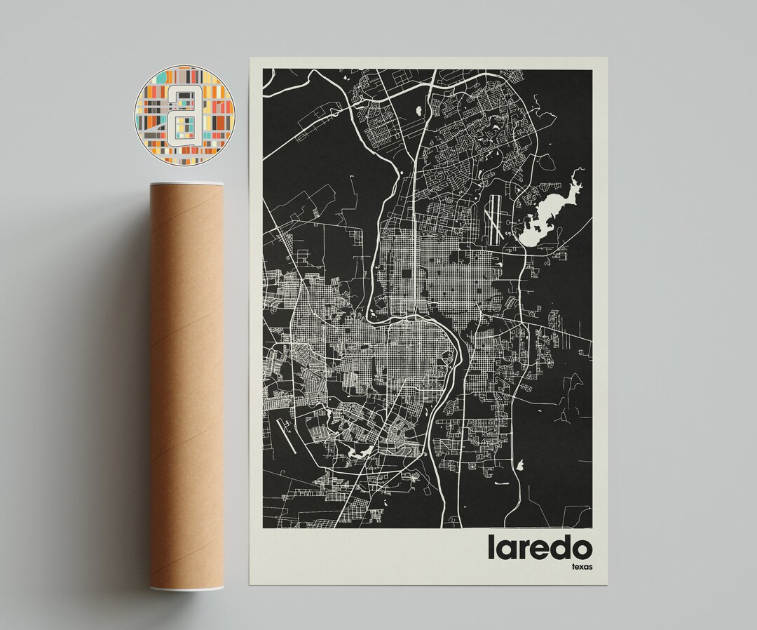 Laredo Map, Laredo Map Print, Minimalist Map, Texas Print, Minimalist ...