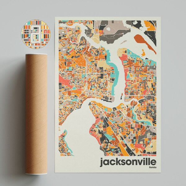 Jacksonville Map - Etsy