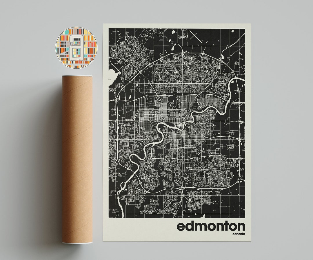 Edmonton Map, Edmonton Map Print, Minimalist Map, Canada Print ...