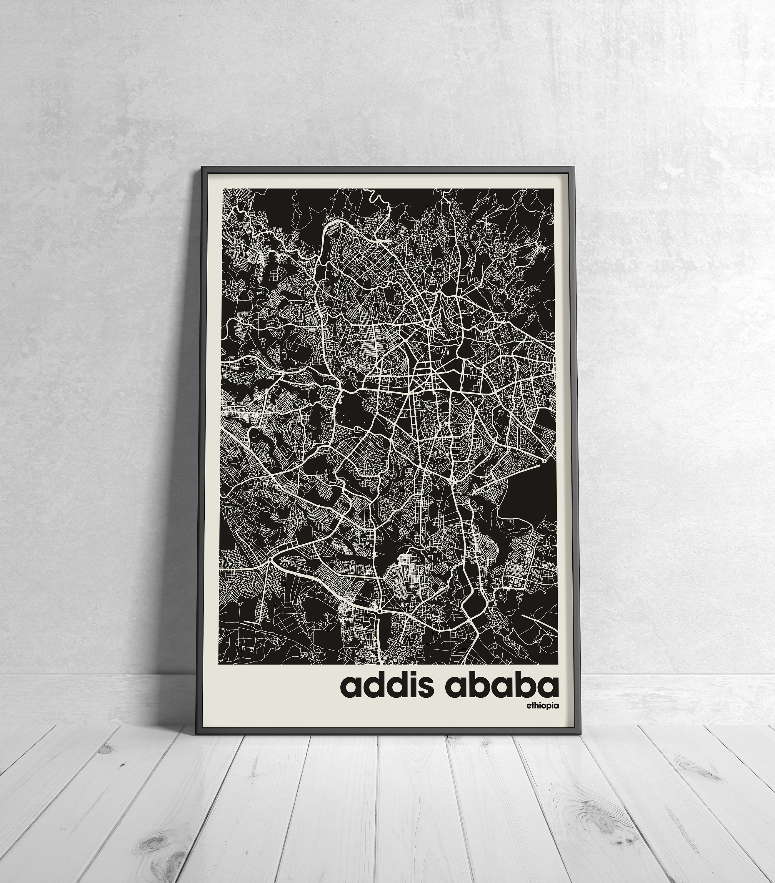 Addis Ababa Map, Addis Ababa Map Print, Minimalist Map, Ethiopia Print ...