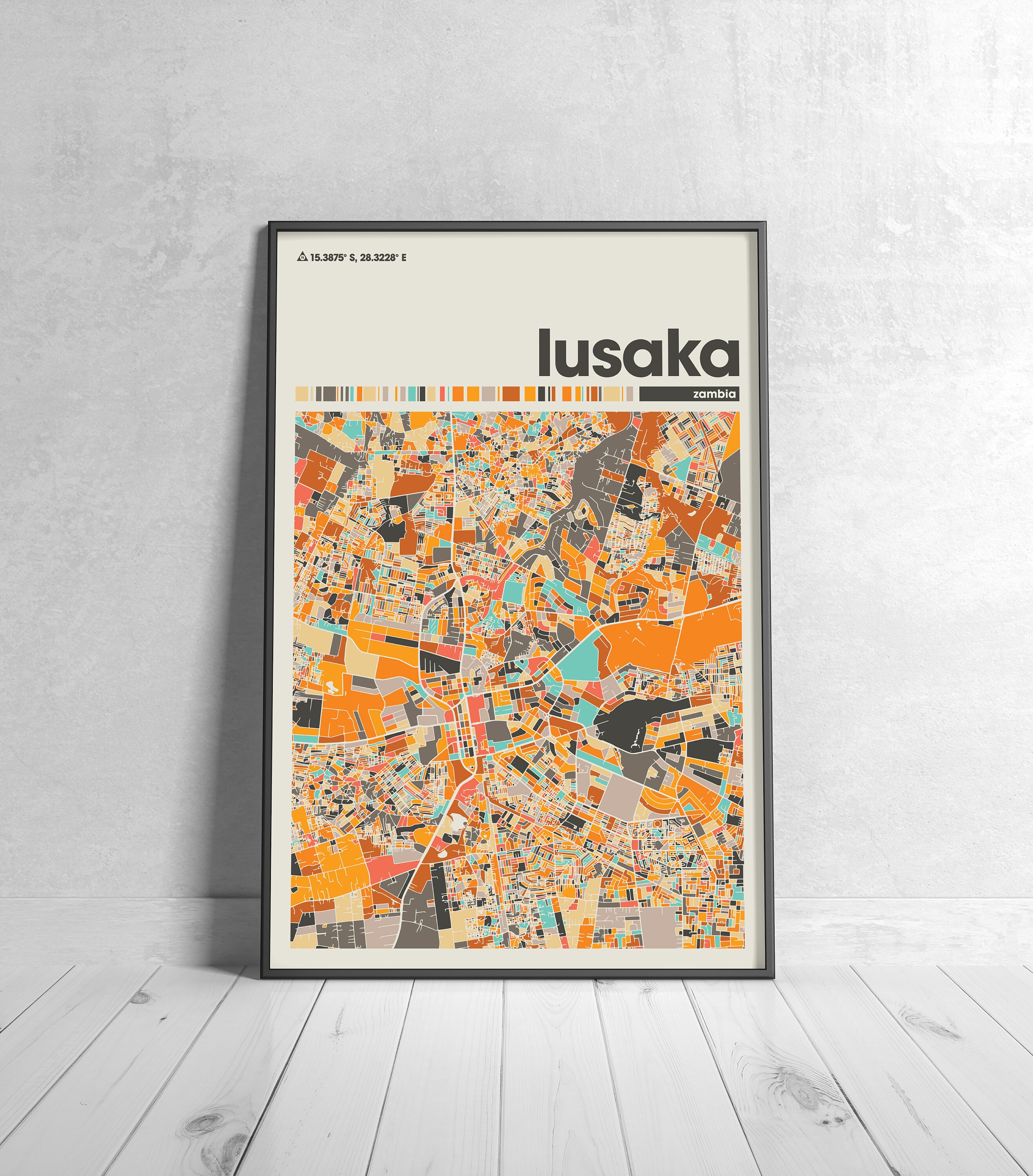 Lusaka Map, Lusaka Map Print, Minimalist Map, Zambia Print, Minimalist ...