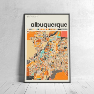 Albuquerque Colorful Map, City of Albuquerque Map, Albuquerque ...