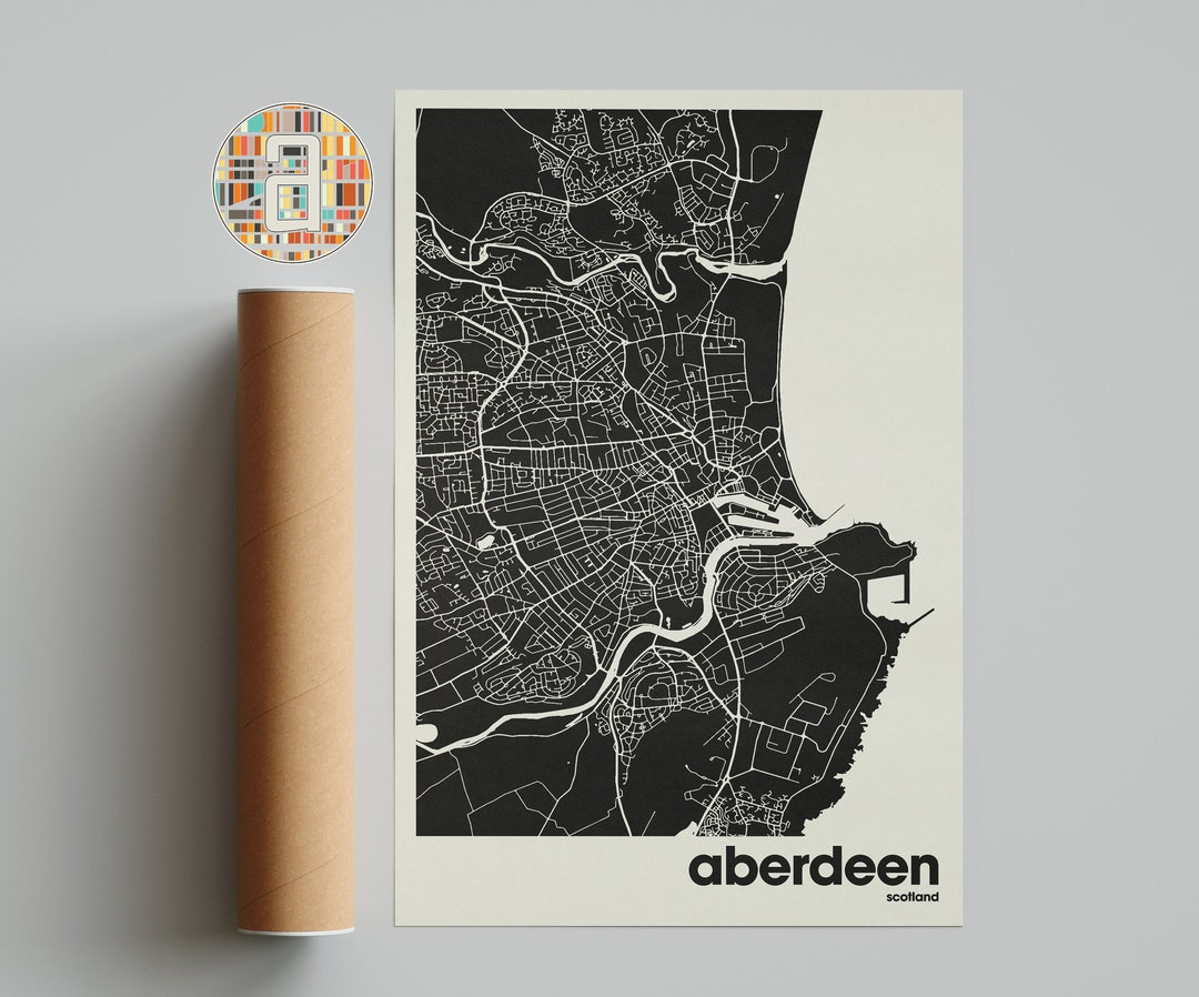 Aberdeen Map Aberdeen Map Print Minimalist Map Scotland Print ...