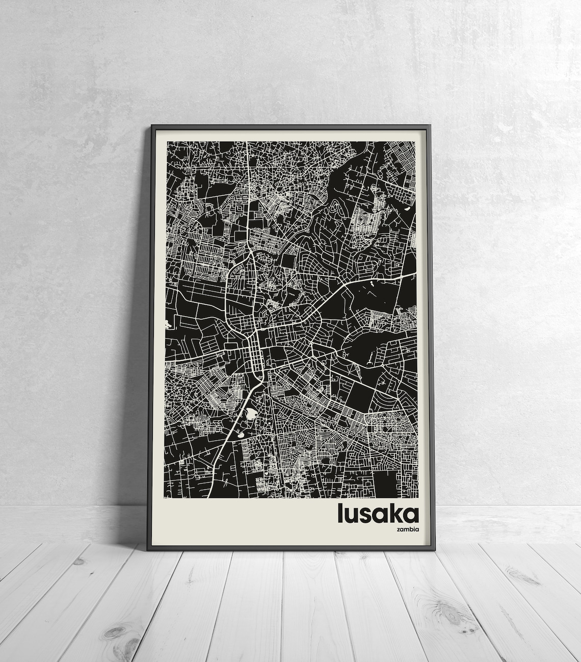 Lusaka Colorful Map, City of Lusaka Map, Lusaka Minimalist Map, Lusaka ...