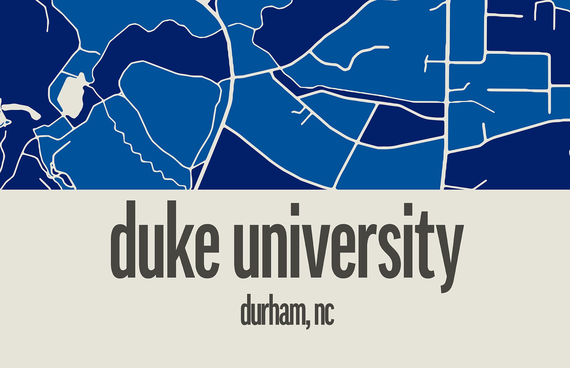 Duke University, Graduation Gift, Wall Art ,duke University Campus Map ...
