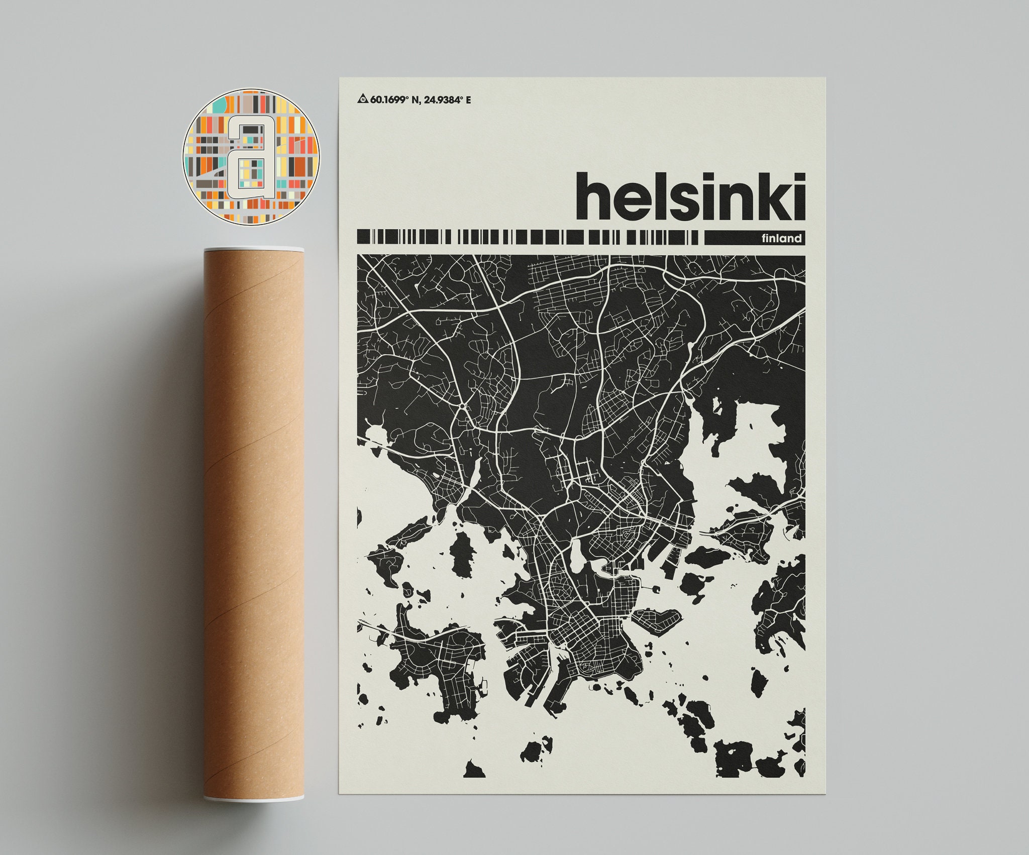 Helsinki City Map, Finland City Map, Minimalist City Map, Modern City ...