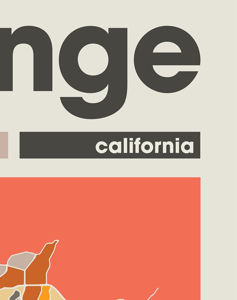 Orange Colorful Map City of Orange Map Orange Minimalist Map Orange ...