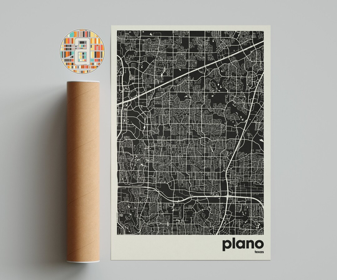 Plano Map, Plano Map Print, Minimalist Map, Texas Print, Minimalist ...