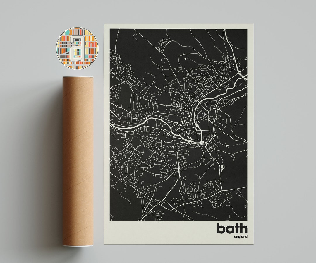 Bath Map, Bath Map Print, Minimalist Map, England Print, United Kingdom ...