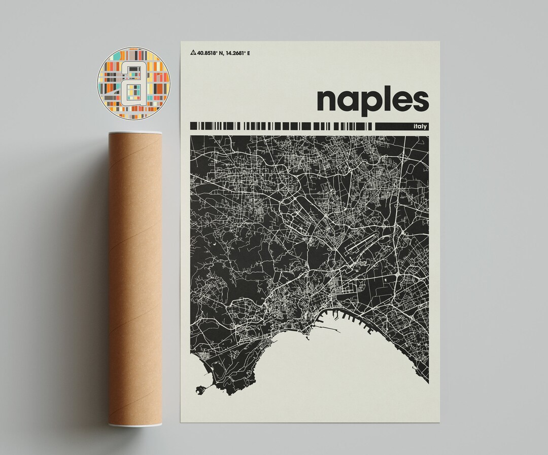 Naples City Map, Italy City Map, Minimalist City Map, Modern City Map ...
