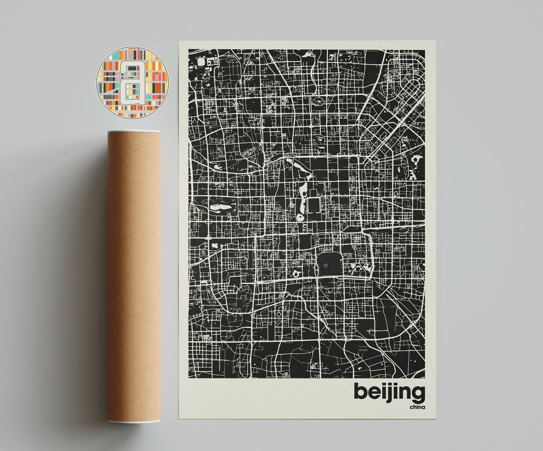 Mapa colorido de Beijing, Mapa de la ciudad de Beijing, Mapa ...