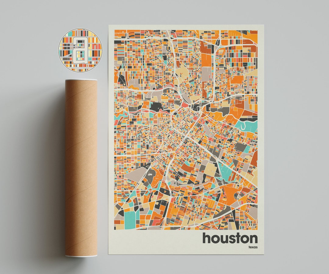 Houston City Map, Texas City Map, Minimalist City Map, Modern City Map ...