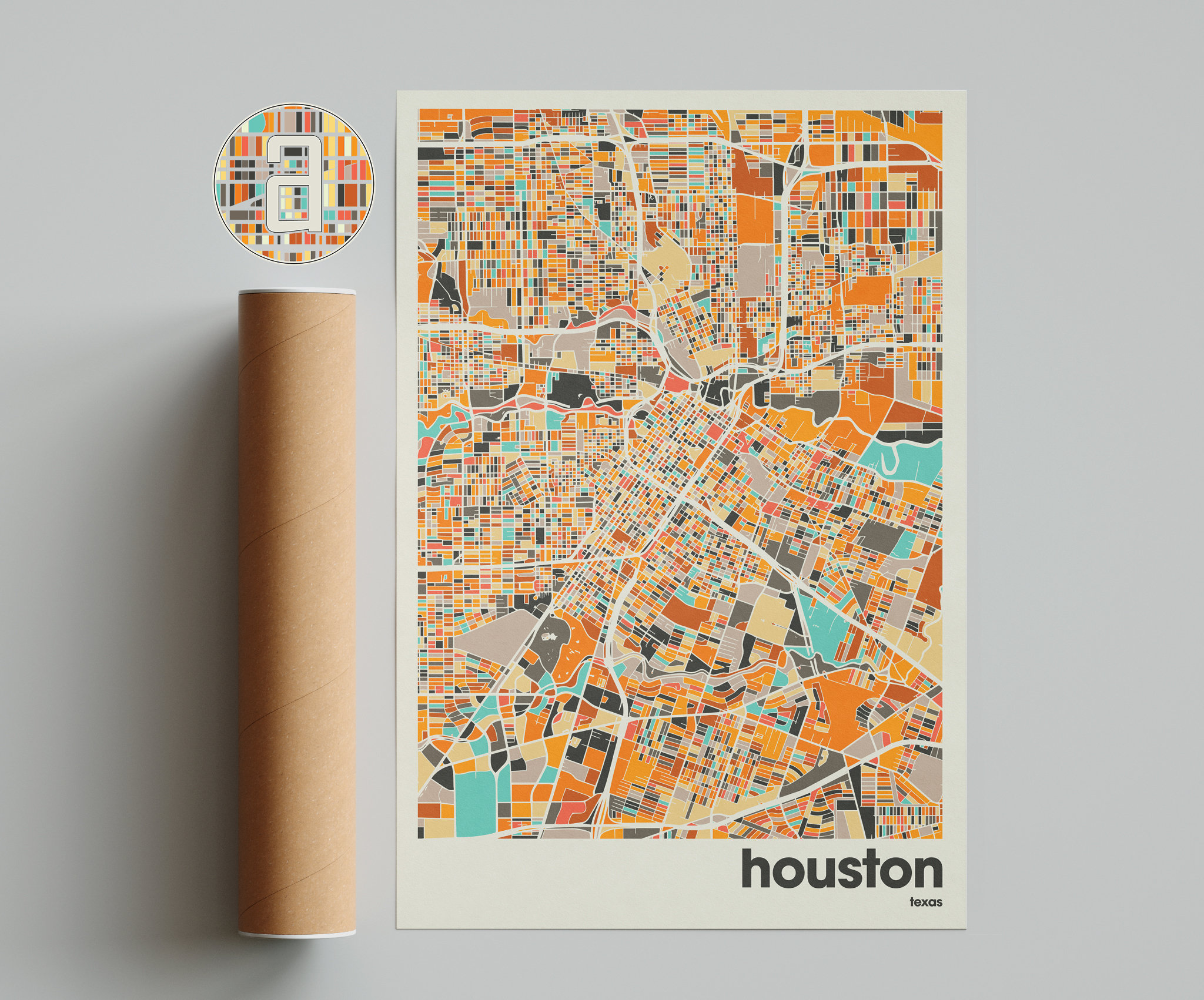 Houston City Map, Texas City Map, Minimalist City Map, Modern City Map ...