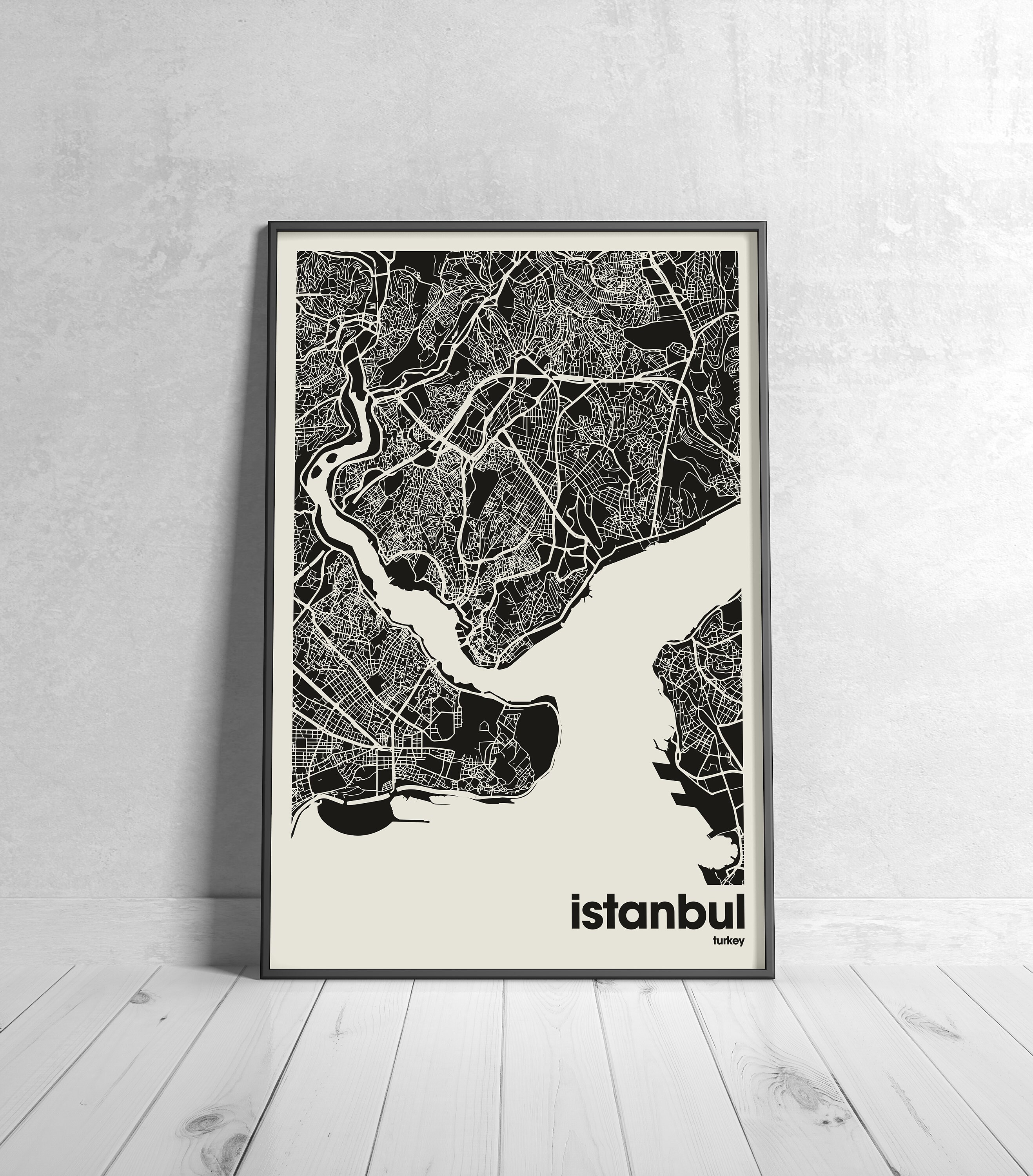 Istanbul City Map, Turkey City Map, Minimalist City Map, Modern City ...