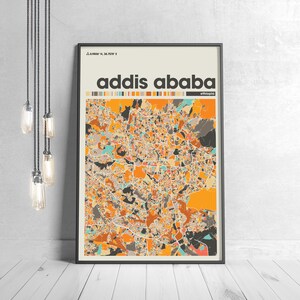 Addis Ababa Map Digital Download | Modern City Wall Art, Printable ...