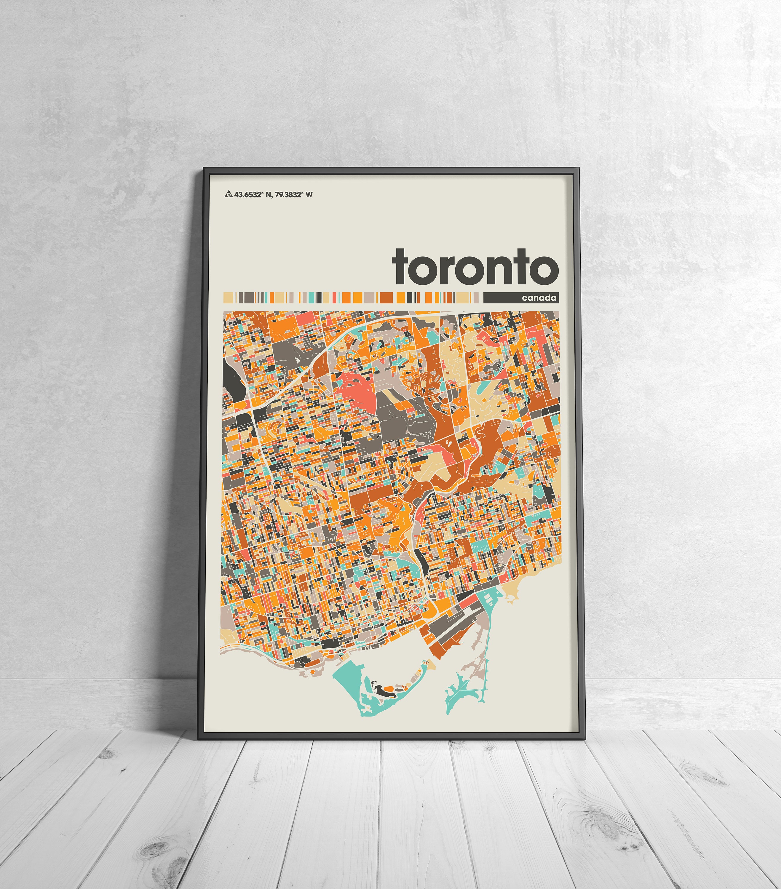 Toronto Colorful Map, City of Toronto Map, Toronto Minimalist Map ...