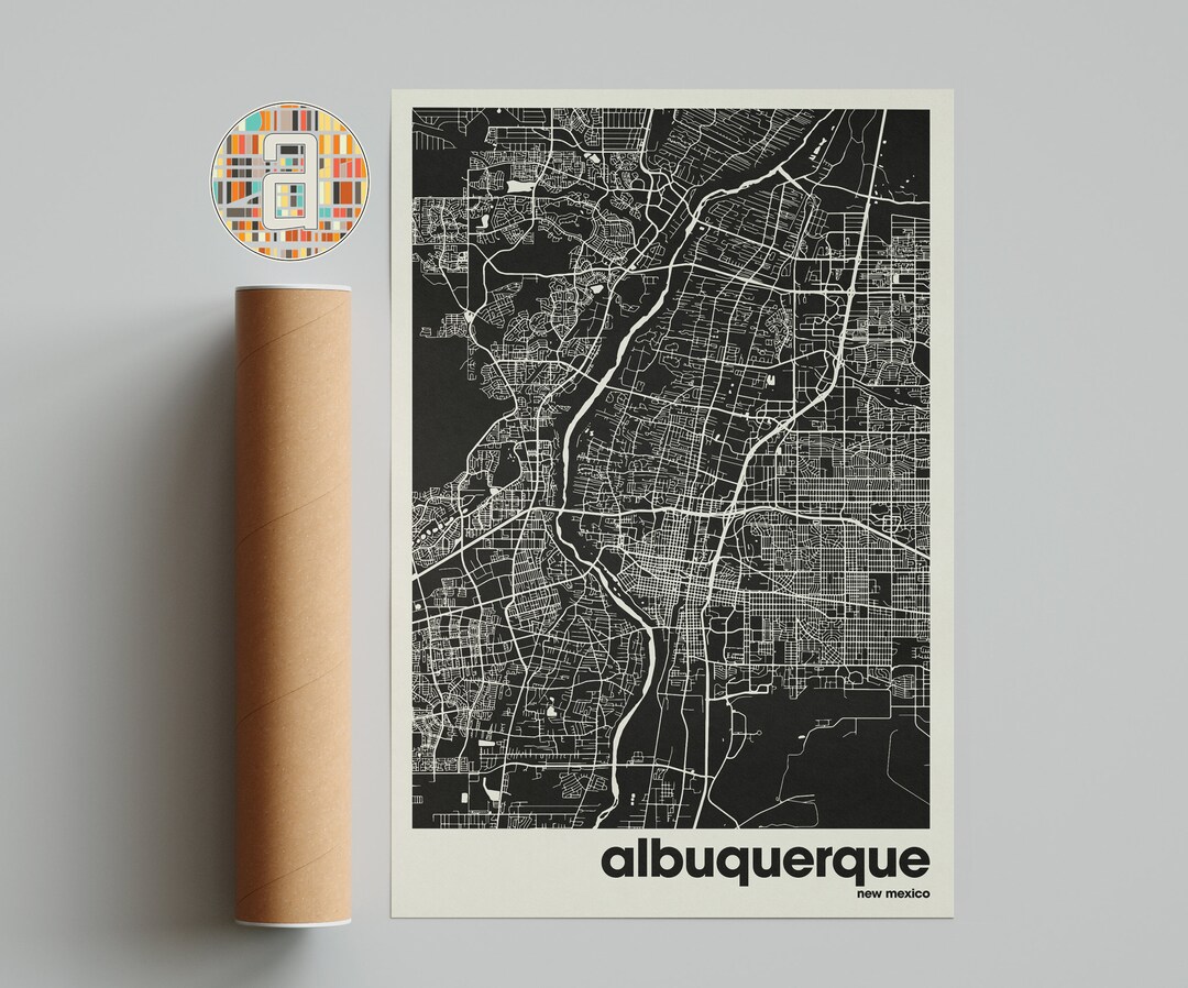 Albuquerque Map, Albuquerque Map Print, Minimalist Map, New Mexico ...