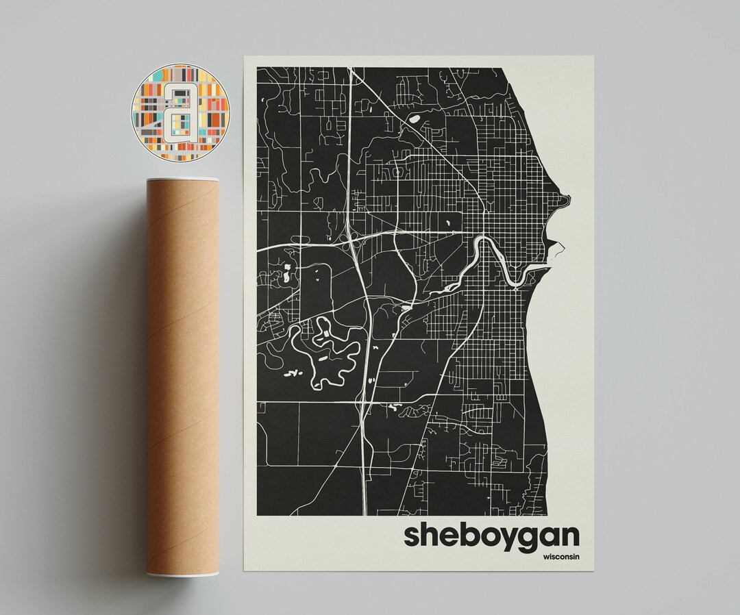 Sheboygan Map Sheboygan Map Print Minimalist Map Wisconsin Print ...