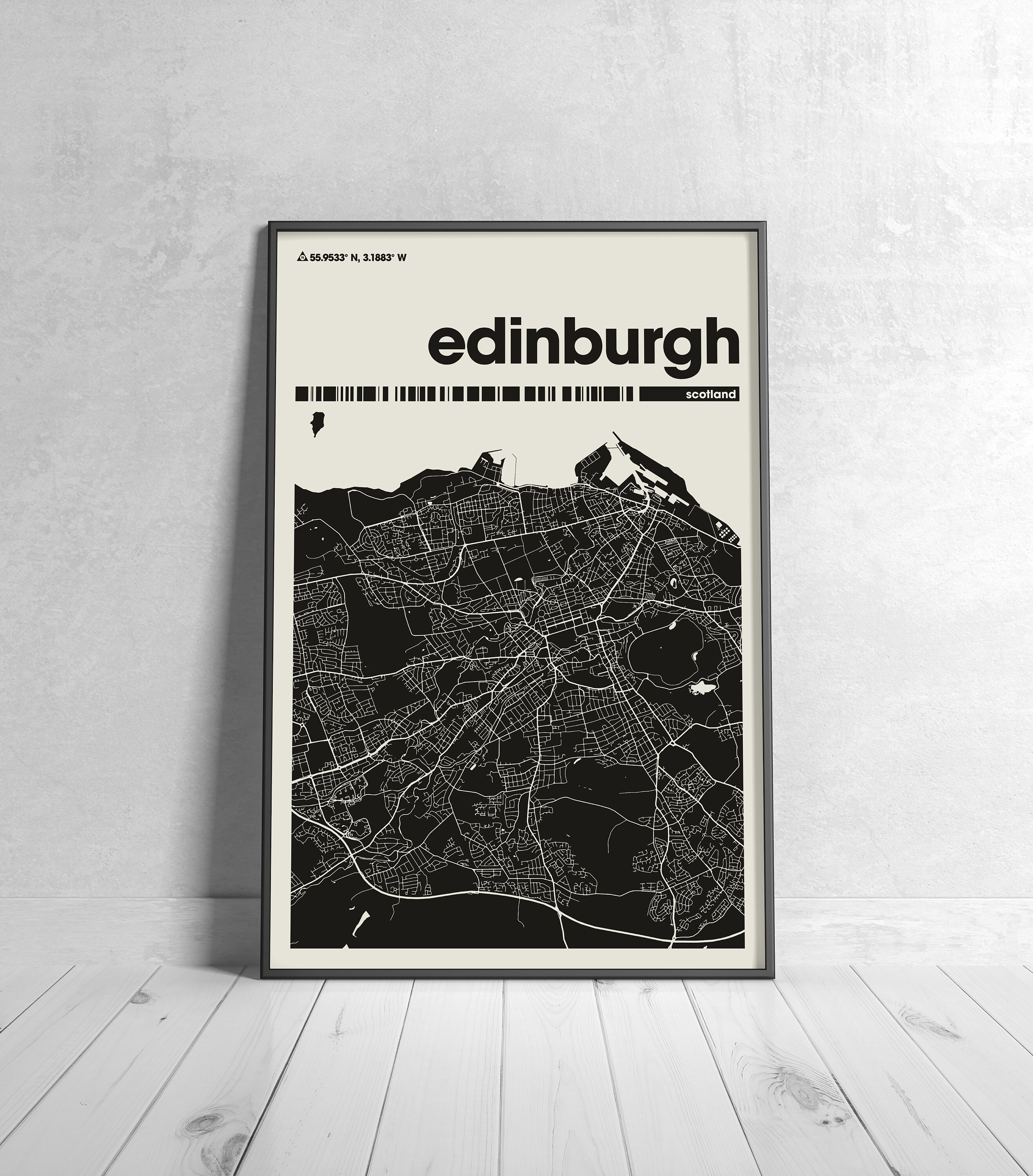 Edinburgh City Map Scotland City Map Minimalist City Map - Etsy