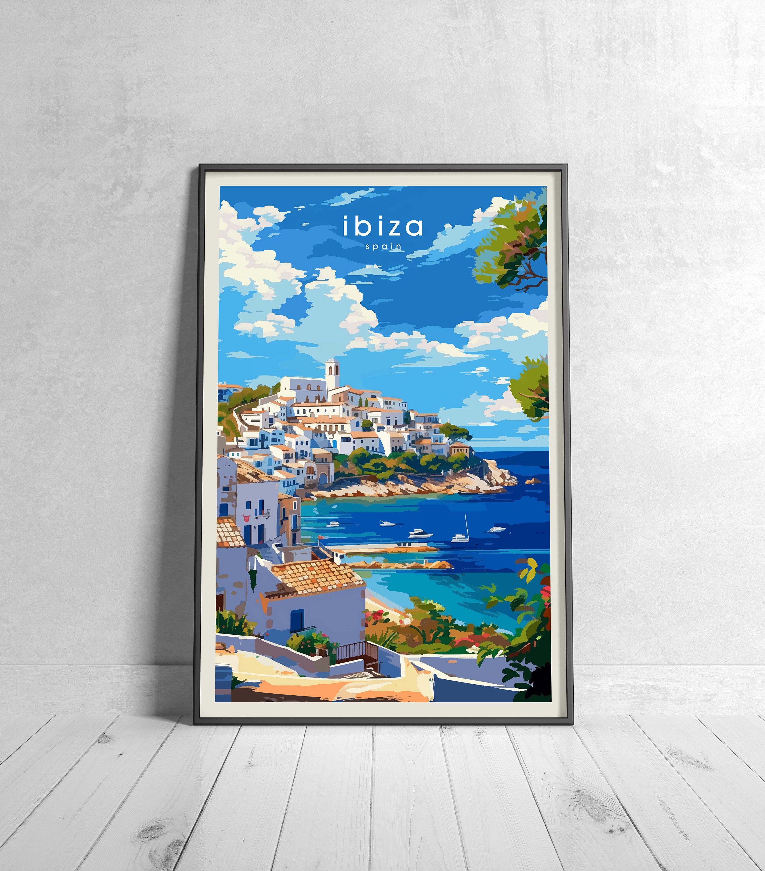Ibiza Travel Print Wall Art Ibiza Wall Hanging Home Décor Ibiza Gift Art Lovers Spain Art Lover ...