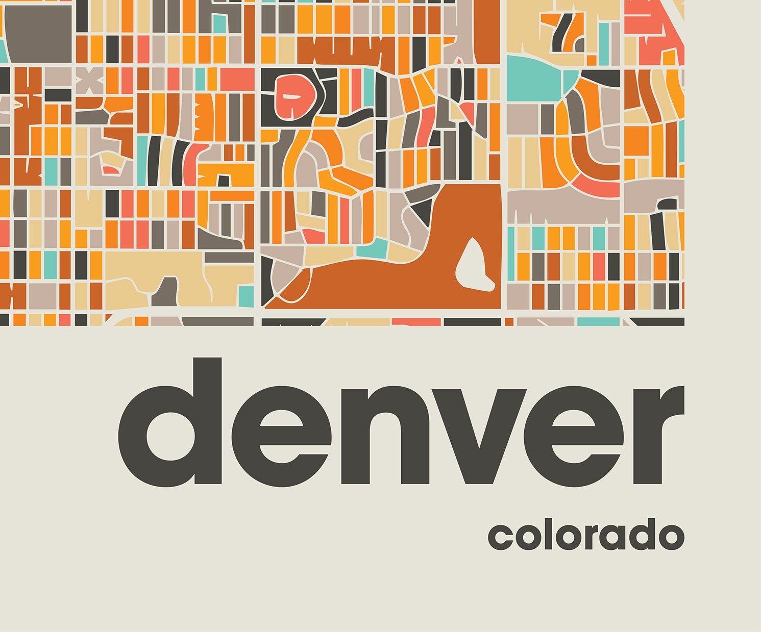 Mapa de la ciudad de Denver, mapa de la ciudad de Colorado, mapa de la ...