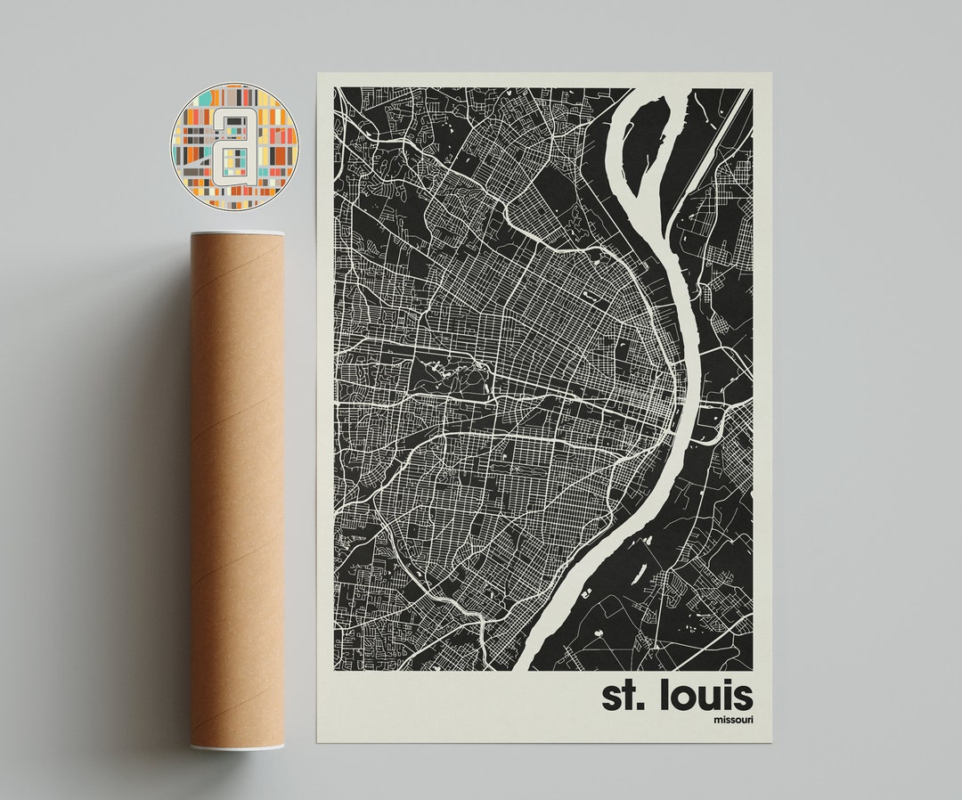 St. Louis Map, St. Louis Map Print, Minimalist Map, Missouri Print ...