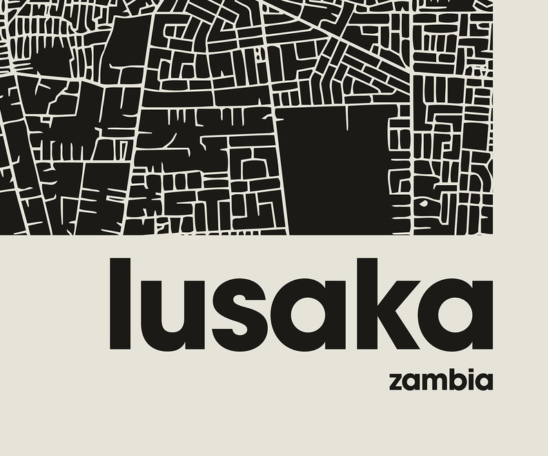Lusaka Colorful Map, City of Lusaka Map, Lusaka Minimalist Map, Lusaka ...