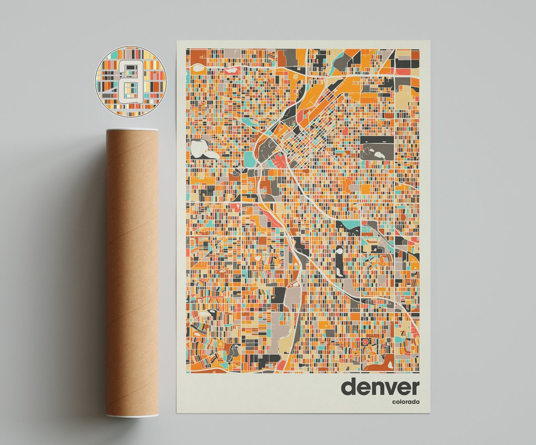 Denver City Map, Colorado City Map, Minimalist City Map, Modern City ...