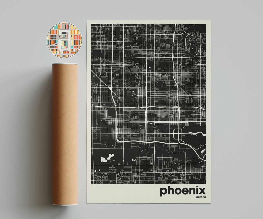 Phoenix City Map, Arizona City Map, Minimalist City Map, Modern City ...