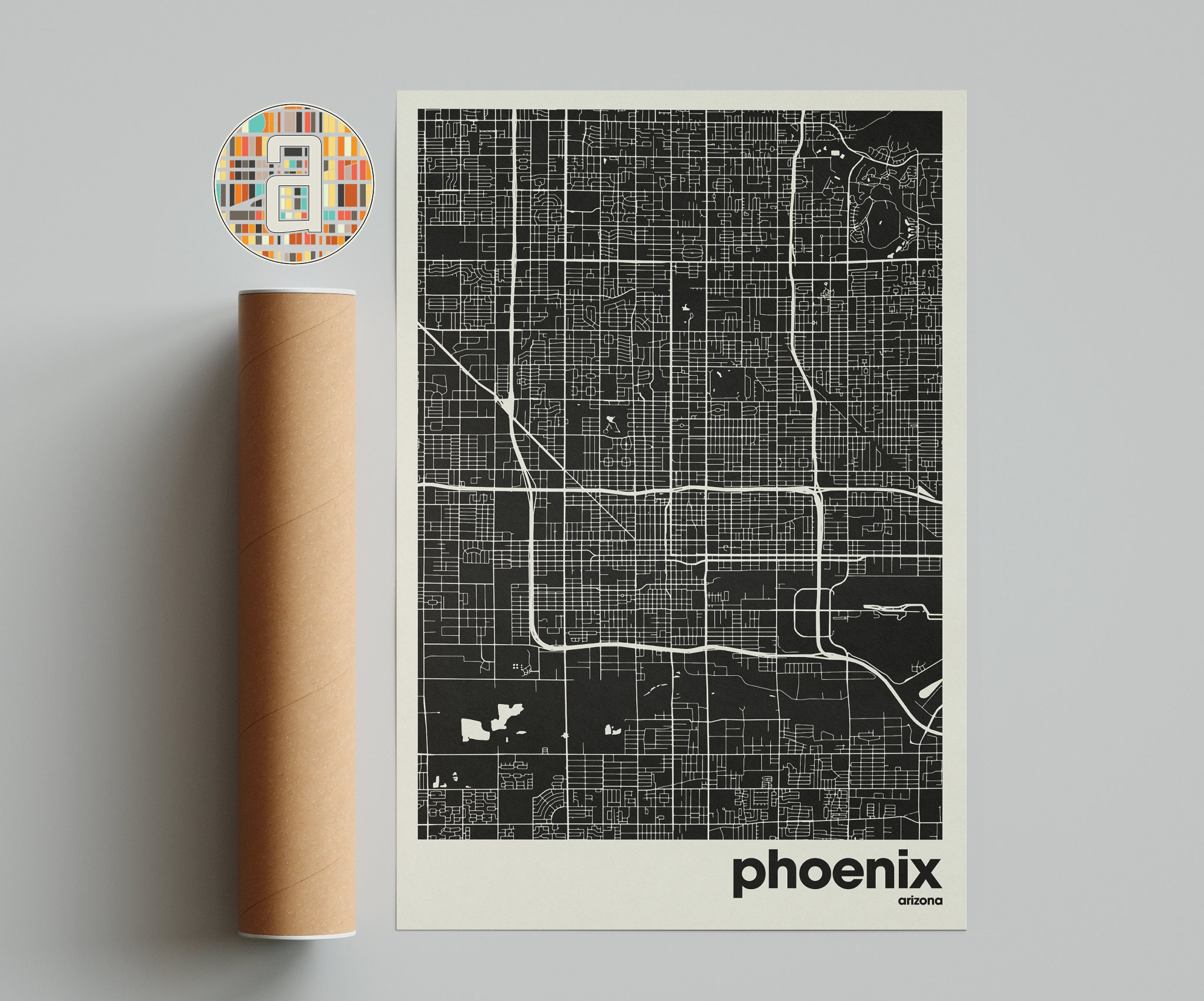 Phoenix City Map, Arizona City Map, Minimalist City Map, Modern City ...