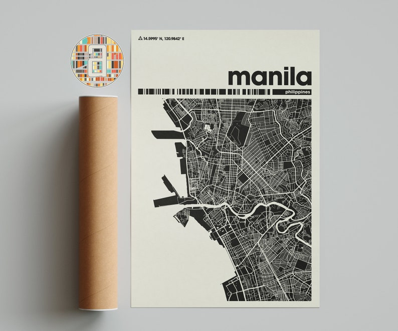 Manila City Map Philippines City Map Minimalist City Map Modern City ...
